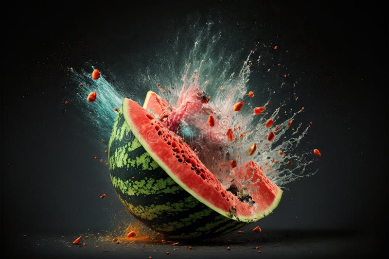 Exploding Watermelon Stock Illustrations – 187 Exploding Watermelon ...