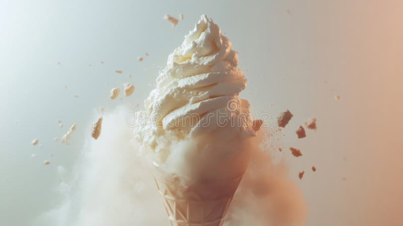 Exploding Whipped Cream Ice Cream Cone Stock Illustration ...