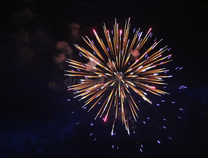 Exploding White Gold Light Fire Firework Background Stock Photo - Image ...