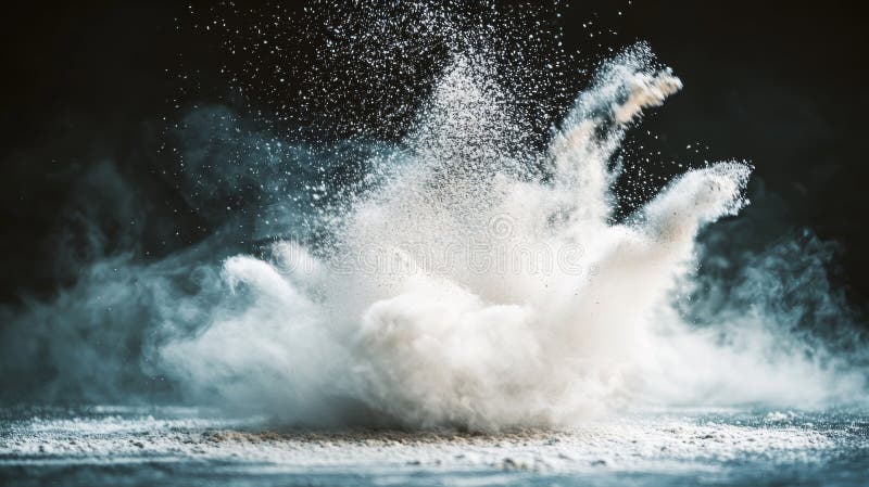 Exploding White Powder Captured in Dynamic Motion Stock Photo - Image ...
