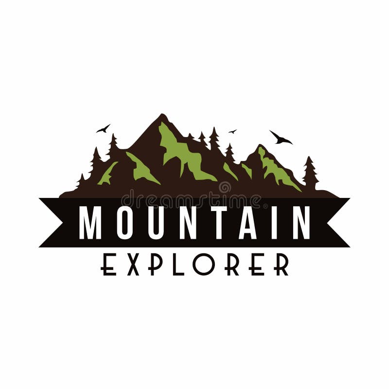 Explorador Adventure Badge Logo Vector Template De La Montaña ...