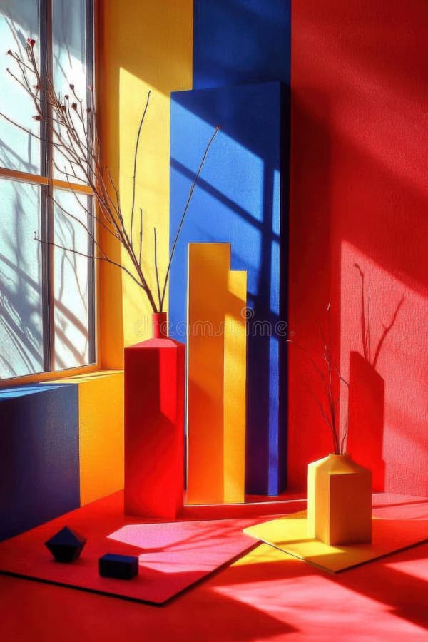 Exploration of Angular Geometric Shapes in Vibrant Colors Creating ...