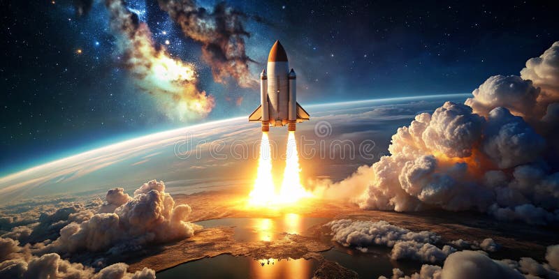 Exploration Beyond Bounds Innovative Rocket Leaving Earth and Launching ...