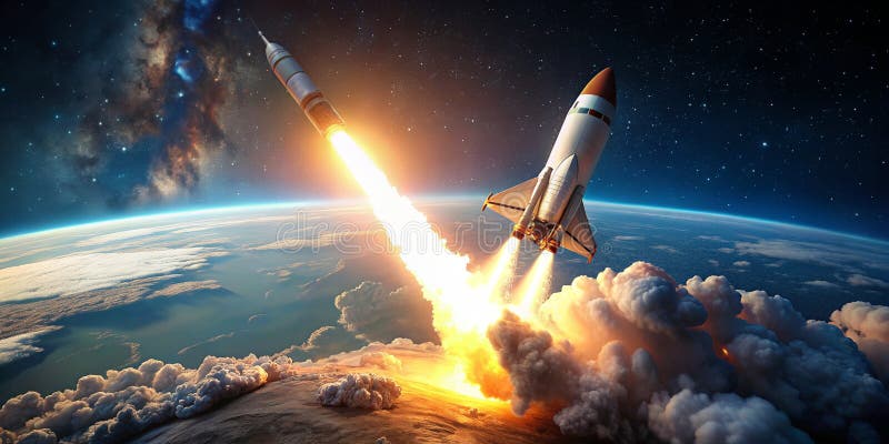 Exploration Beyond Bounds Innovative Rocket Leaving Earth and Launching ...