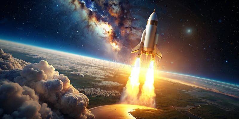 Exploration Beyond Bounds Innovative Rocket Leaving Earth and Launching ...
