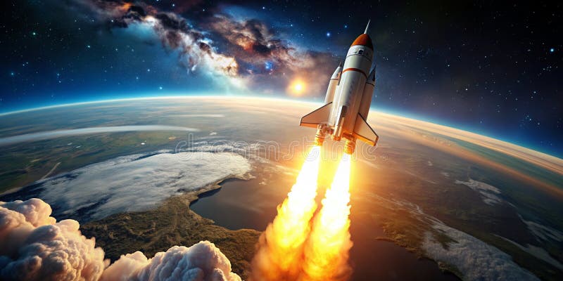 Exploration Beyond Bounds Innovative Rocket Leaving Earth and Launching ...