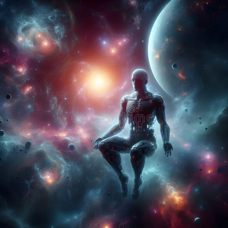 Exploration Beyond Earth: Astronaut in Deep Space Fantasy Stock ...