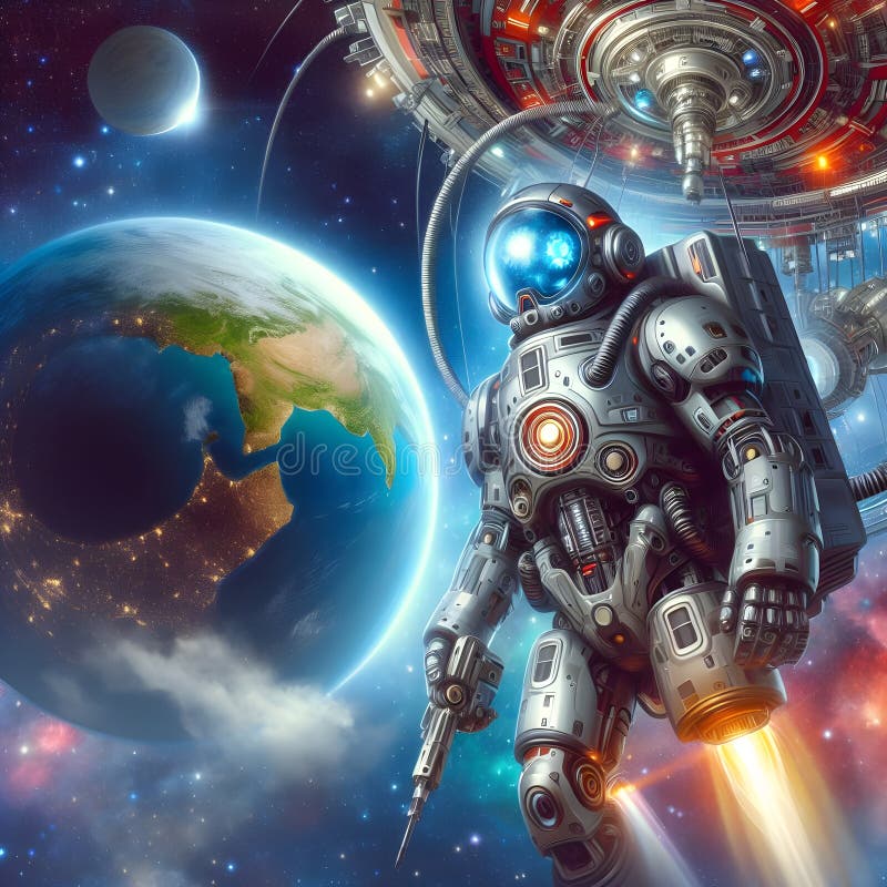 Exploration Beyond Earth: Astronaut in Deep Space Fantasy Stock ...