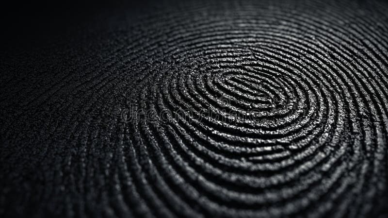 Exploration of Biometric Patterns Showcasing Intricate Fingerprint Design on a Textured Surface ...