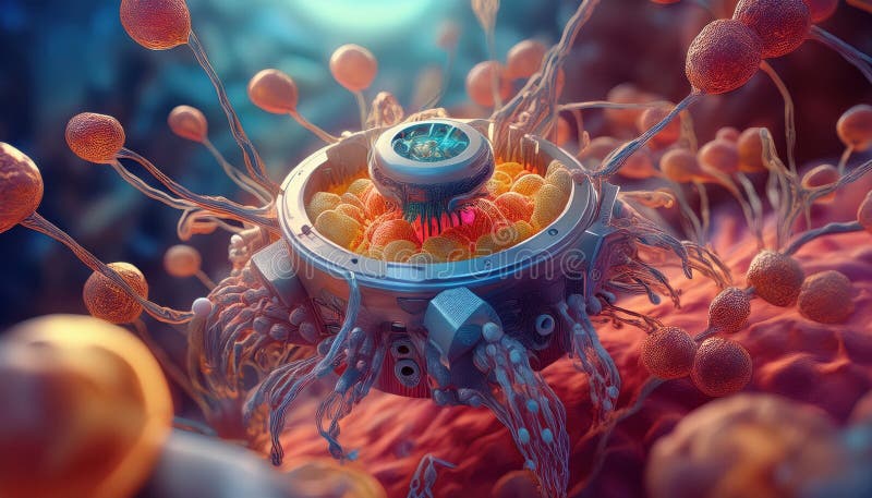 Exploration of Cellular Structures in a Stock Image - Image of research ...
