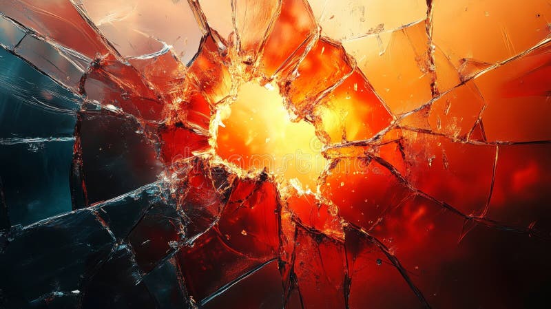 Dynamic Visual of an Explosion with Shattering Glass and Fire Stock ...