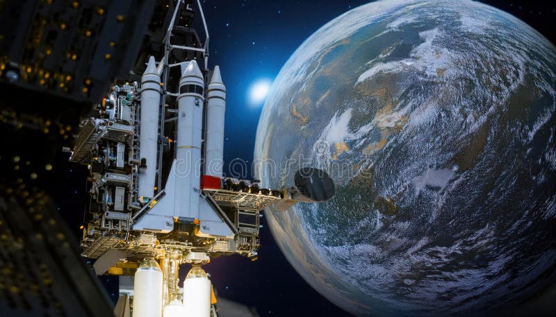 Exploration of Cosmic Realms As a Space Shuttle Launches Towards ...