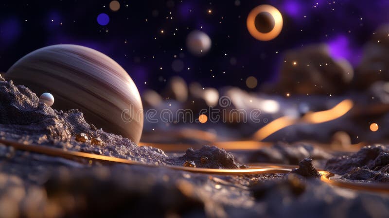 Exploration of a Distant Planet with Rings and Floating Celestial ...
