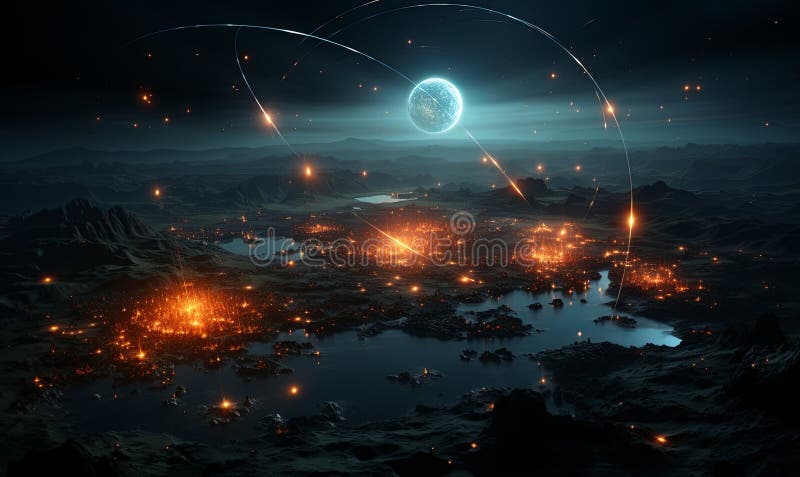 Exploration of Distant Star System Stock Image - Image of outer, stars ...