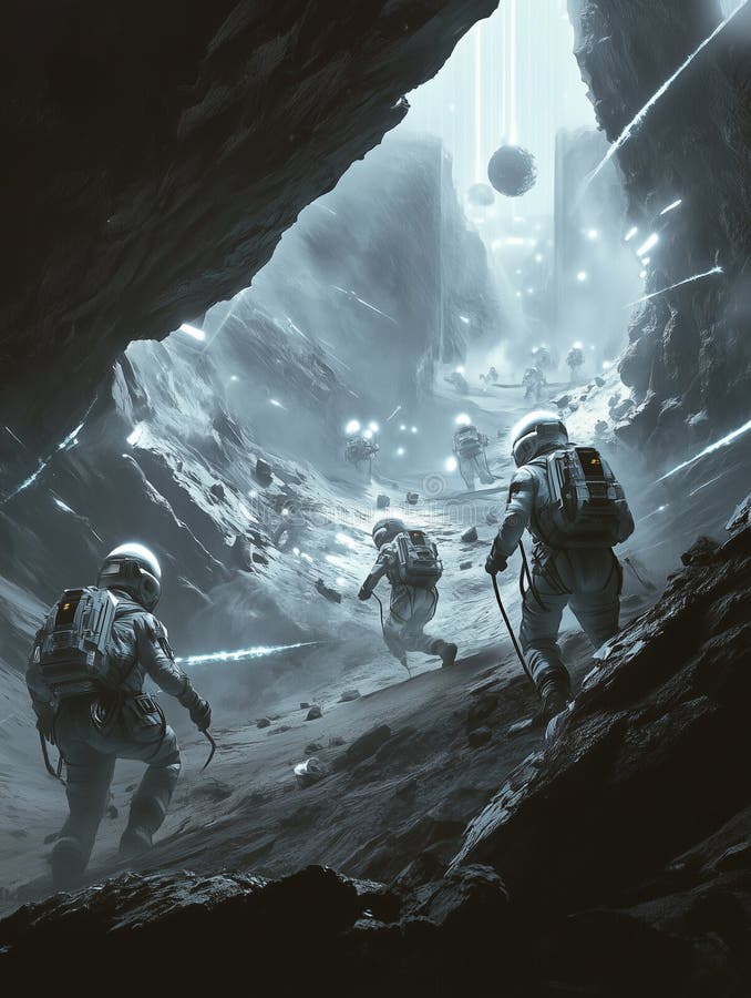 Exploration of a High-tech Mining Operation in a Vast, Illuminated ...