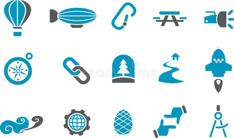 Exploration Icon Set stock illustration. Illustration of adventure ...