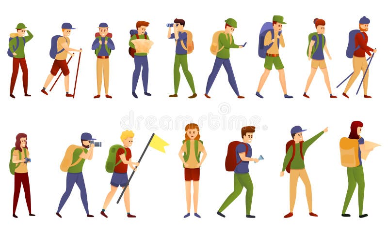 Exploration Icons Set, Cartoon Style Stock Vector - Illustration of ...