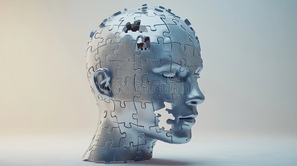 Exploration of Identity through a Sculpture of a Head Made of Puzzle ...