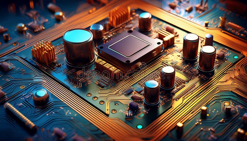 Exploration of an Intricate Computer Circuit Board Showcasing Advanced ...