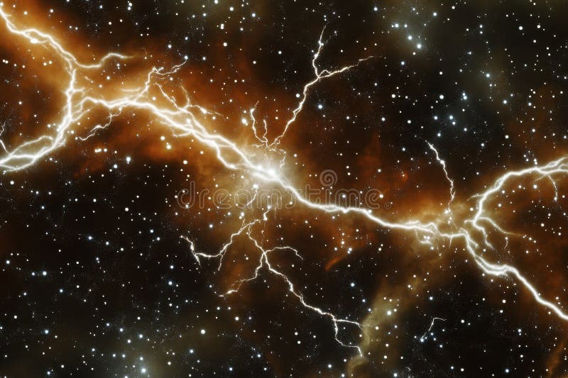 Exploration of Lightning-like Patterns in Deep Space Against a Starry ...