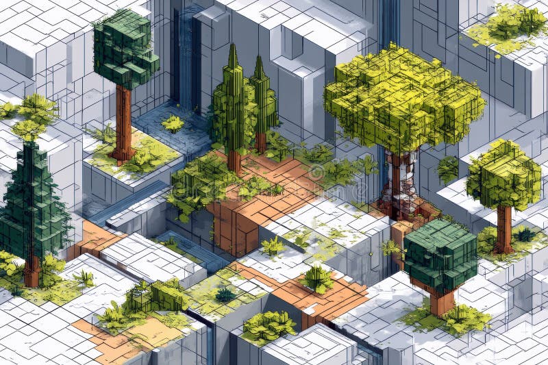 Exploration of a Minimal Pixel Art World in a Vibrant 3D Environment ...