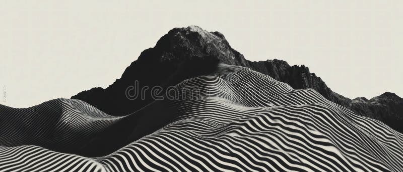 Exploration of Minimalistic Line Art in Monochrome Featuring Abstract ...