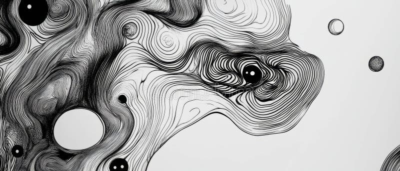 Exploration of Negative Space in Black Ink Patterns Against a White ...