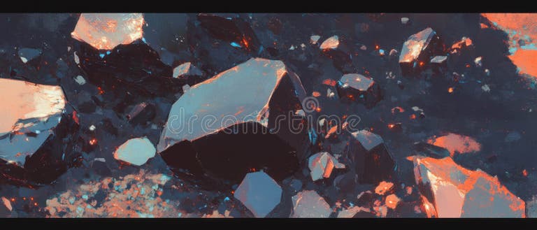 Exploration of Obsidian Textures Showcasing Sharp Edges and Glossy ...