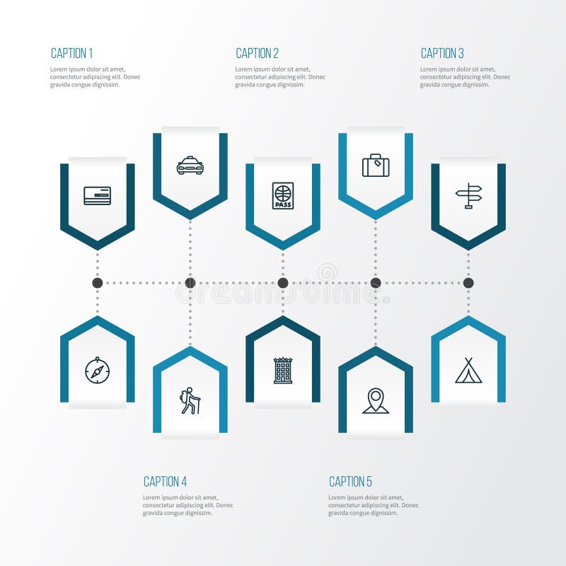 Exploration Outline Icons Set. Collection of Arrows, Canopy ...