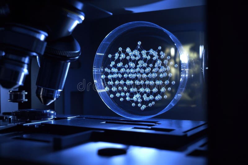 Scientific Experiment Revealing Intricate Structure Under Microscope Laboratory Setting Stock ...