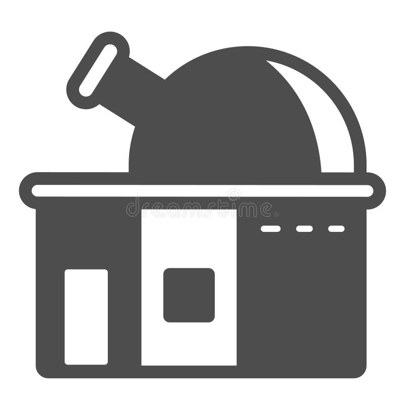 Exploration Station with Telescope Solid Icon, Cosmos Concept. Vector ...