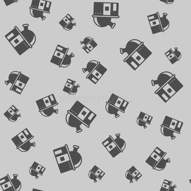 Exploration Station with Telescope Solid Seamless Pattern, Cosmos Theme ...