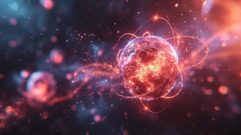 Exploration of Subatomic Particles in a Vibrant Cosmic Setting Stock ...