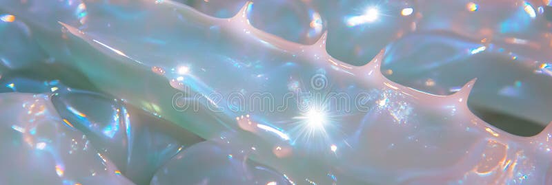 Translucent Aloe Gel Texture Featuring Shimmering Fibers and Light ...