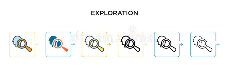 Exploration Vector Icon in 6 Different Modern Styles. Black, Two ...