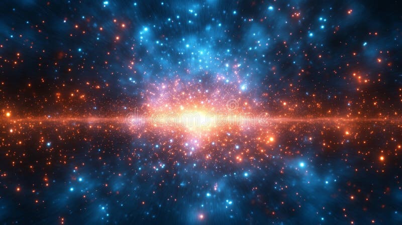 Exploration of a Vibrant Cosmic Explosion in the Universe Stock Illustration - Illustration of ...