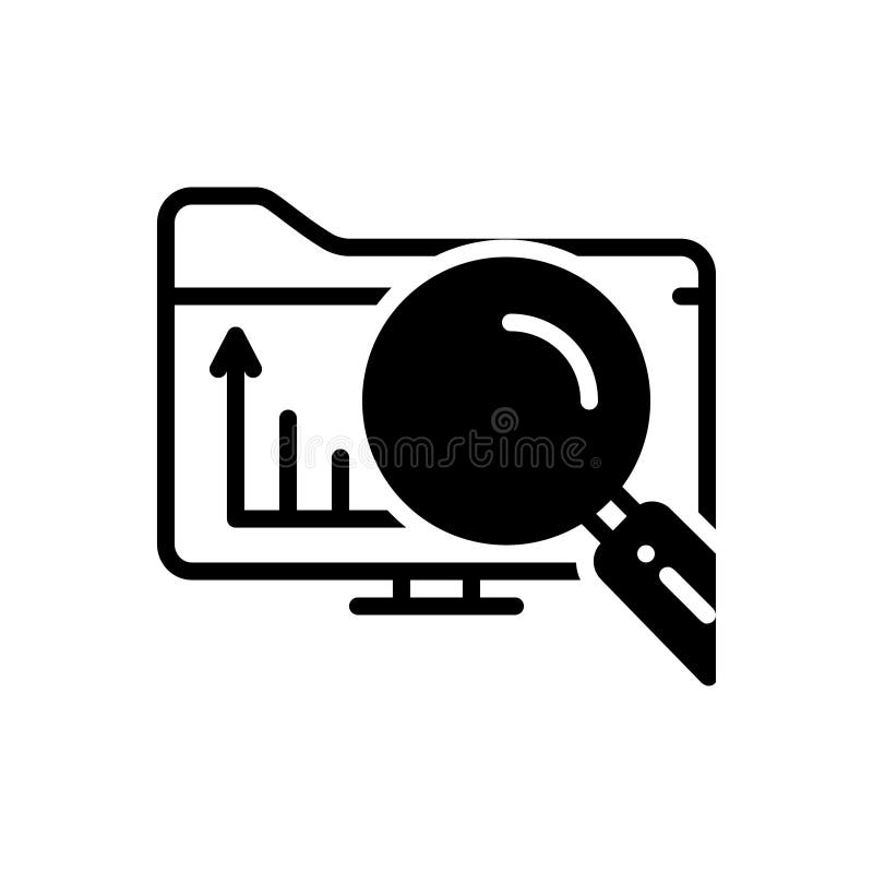 Black Solid Icon for Exploratory, Explorative and Research Stock Vector ...