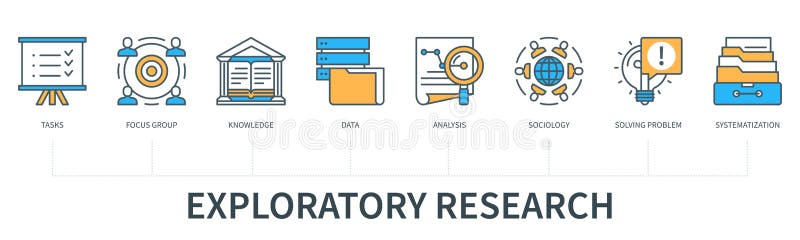 Exploratory Research Concept with Icons in Minimal Flat Line Style ...
