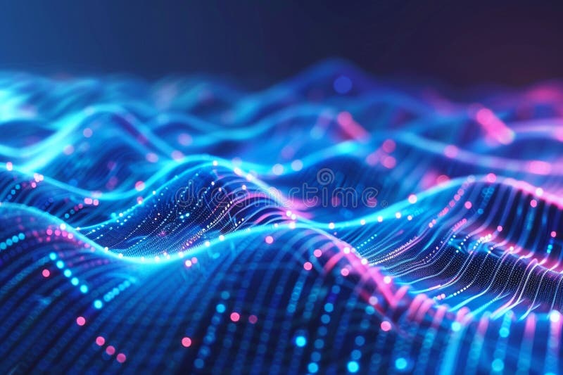 Explore the Abstract Background, Where Internet Waves and Signal ...