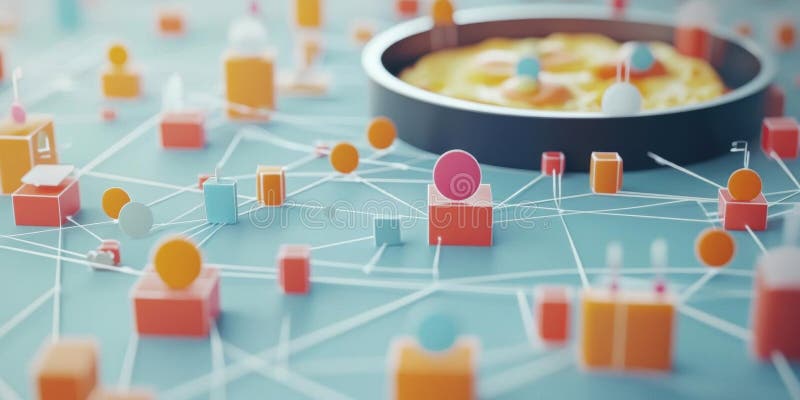 Explore Abstract Connection Network Geometric Shapes Data Visualization ...