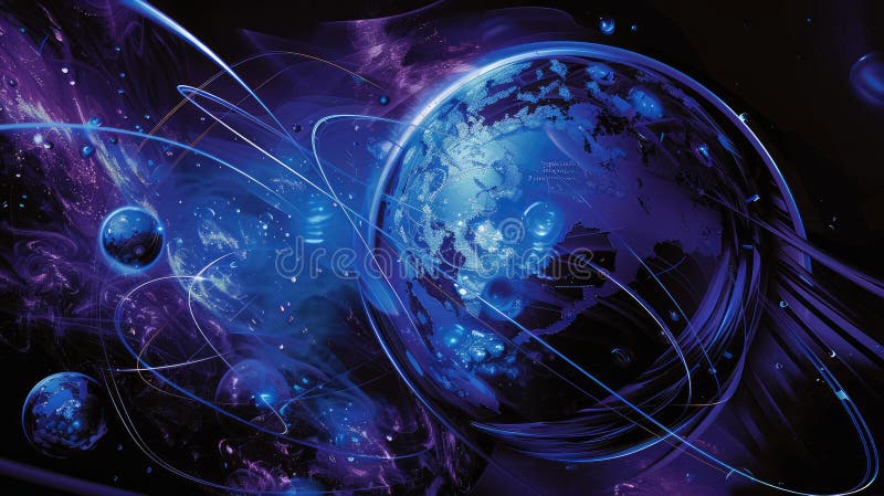 Explore Abstract Cosmic Space with Glowing Planets, Swirling Nebulae ...