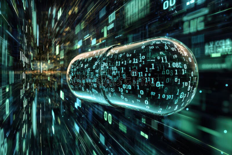 Abstract Visualization of a Pill Dissolving in a Digital Environment ...