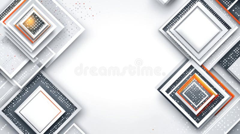 Explore Abstract Layers, Geometric Squares in Gray and Orange Palette ...