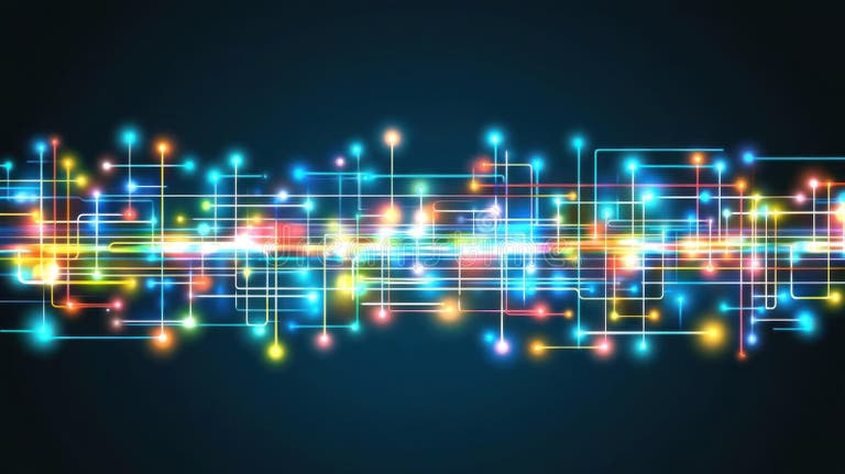 Explore Abstract Network of Glowing Lines with Futuristic Connection ...