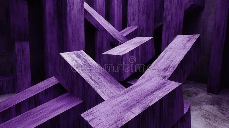 Explore Abstract Purple Structure with Textured Surface, Geometric ...