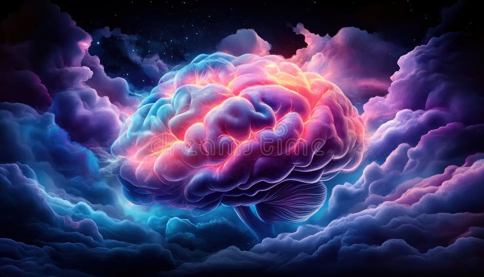 Explore the Abstract Representation of the Brain, Showcasing Vibrant ...