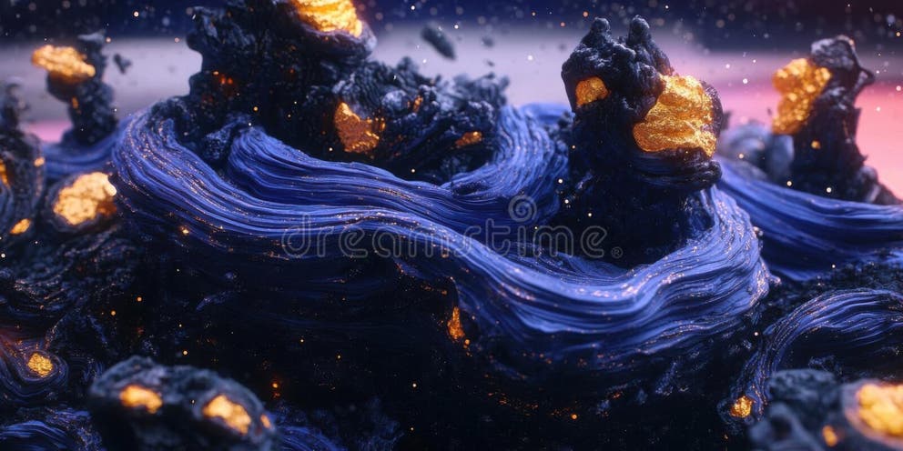 Explore Abstract Wave with Golden Glows and Unique Visual, Magical ...