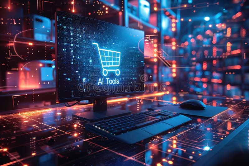Explore Advanced AI Tools Displayed on a Modern Computer Screen Stock ...