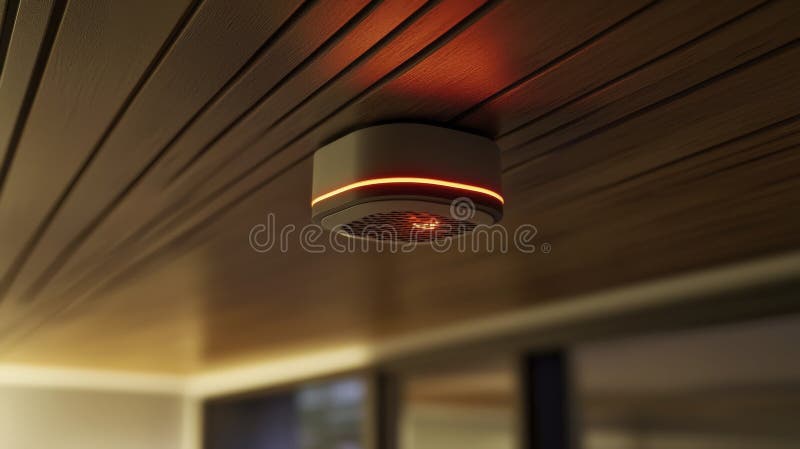 Modern Smoke Detector on Ceiling Safety Device Interior Technology Home ...