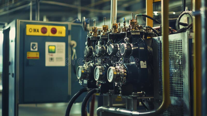 Close-up View of Industrial-grade Compressors Showcasing Equipment ...